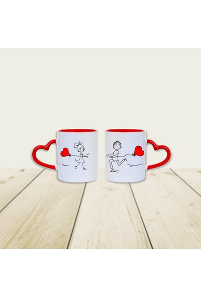 Burak Baskı Tasarım Sevgililer Gününe Özel Kavuşmak Isteyen Sevgililer Tasarım Baskılı Kırmızı Kalp Kulplu Kupa Bardak Burak Baskı Tasarım Sevgililer Gününe Özel Kavuşmak Isteyen Sevgililer Tasarım Baskılı Kırmızı Kalp Kulplu Kupa Bardak