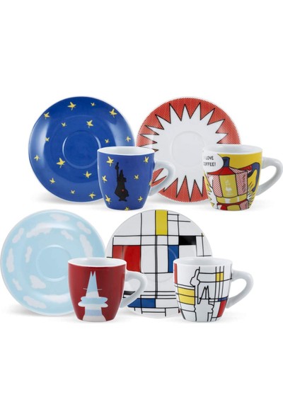 Bialetti 4'lü Fincan Seti Arte Bialetti 4'lü Fincan Seti Arte
