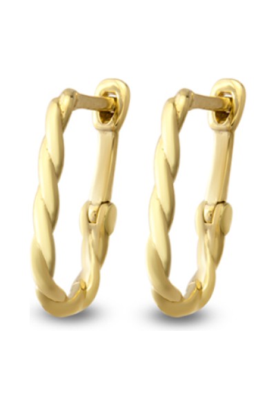 Harem Altın 14 Ayar Altın Saç Örgüsü Küpe KP018