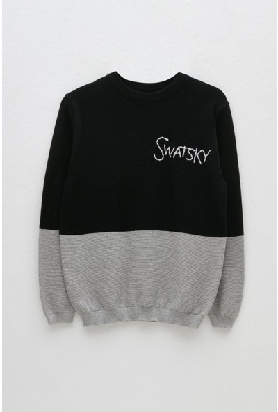 B&G Store Erkek Çocuk Siyah Kazak 21FW0SW5412