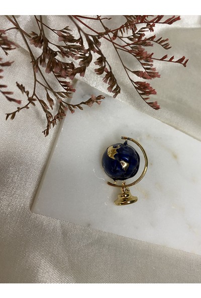 Takı By Begüm Mavi Mineli Dünya Broş