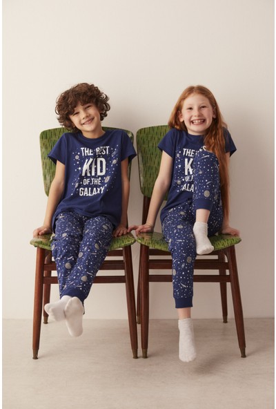 Penti Mor Unisex Galaxy Fam Pijama Takımı