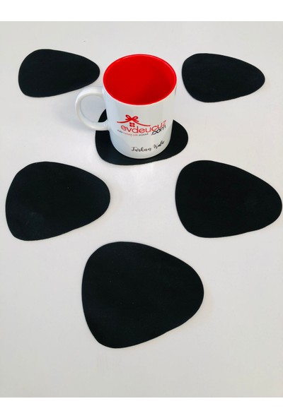 Evde Ucuz Deri Bardak Altlığı 6 Adet