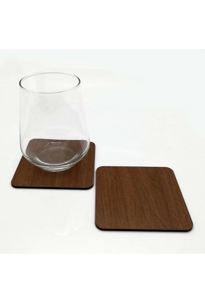 Evde Ucuz Bardak Altlığı Ahşap Kare 6 Adet - Kahverengi Evde Ucuz Bardak Altlığı Ahşap Kare 6 Adet - Kahverengi