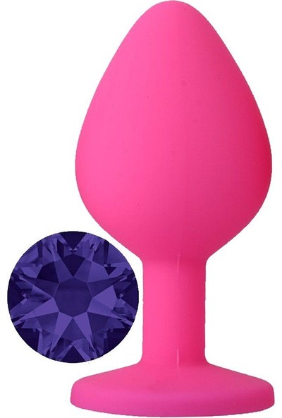 Erox Safe Body Pink Silicone Medium Mor Taşlı Silikon Anal Plug Erox Safe Body Pink Silicone Medium Mor Taşlı Silikon Anal Plug
