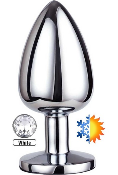 Erox Small Anal Play Jewellery White Anal Metal Plug Erox Small Anal Play Jewellery White Anal Metal Plug