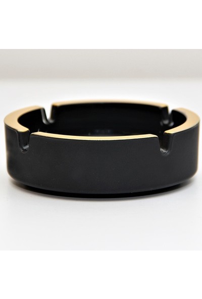 Pink Design Kitchen Yaldız Işlemeli Siyah Lüks Cam Küllük