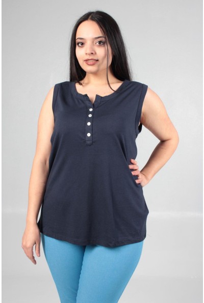 Truva Xxl Büyük Beden Kadın Giyim Düğme Detaylı Bluz Lacivert BZ621 Truva Xxl Büyük Beden Kadın Giyim Düğme Detaylı Bluz Lacivert BZ621