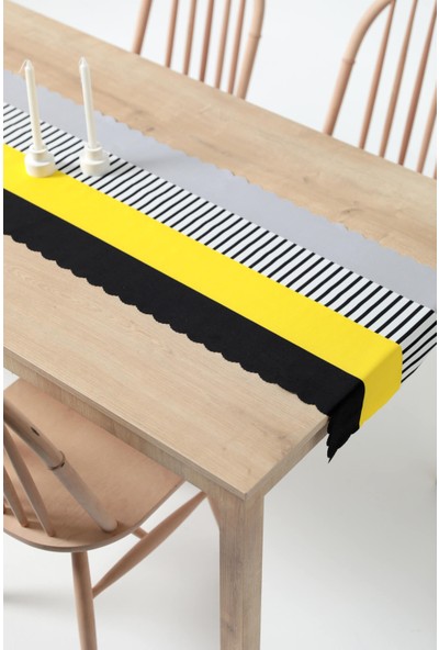 Favora Özel Tasarım Baskılı Runner 40X140 - Siyah - Sarı Favora Özel Tasarım Baskılı Runner 40X140 - Siyah - Sarı
