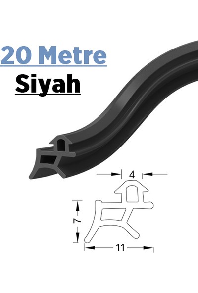 Contacall Pen Markalarının Kapı Pencere Contası Pvc Fitili 20 Metre Siyah Tüm Standart Pvc Pimapen, Fıratpen, Egepen, Winsa Gibi Markalara Uygun