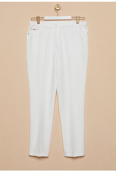 SETRMS Ekru Beli Lastikli Dar Paça Basic Pantolon 2216024 SETRMS Ekru Beli Lastikli Dar Paça Basic Pantolon 2216024
