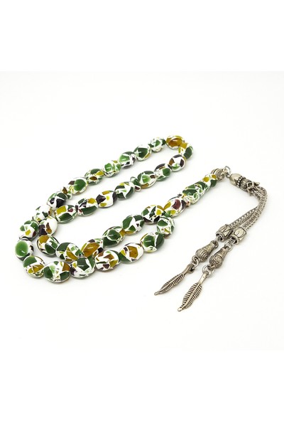 Neyhane Tesbih & Gümüş Damla Kehribar Parçacıklı Sıkma Kehribar