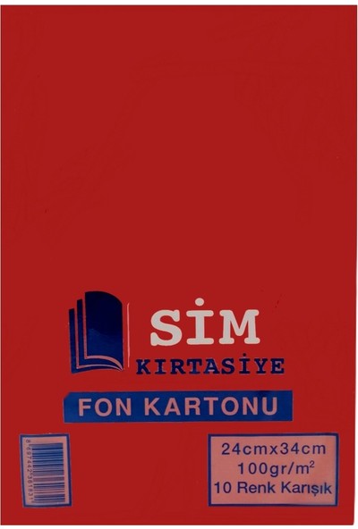Sim 24X34 10 Renk Fon Kartonu 1 Paket Sim 24X34 10 Renk Fon Kartonu 1 Paket