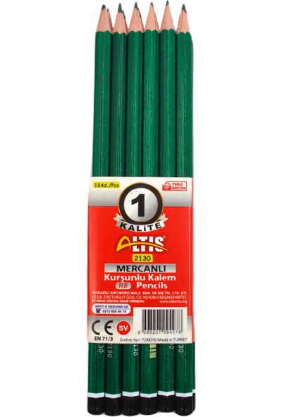 Altıs Hb Mercanlı Kurşun Kalem 12 Adet Altıs Hb Mercanlı Kurşun Kalem 12 Adet