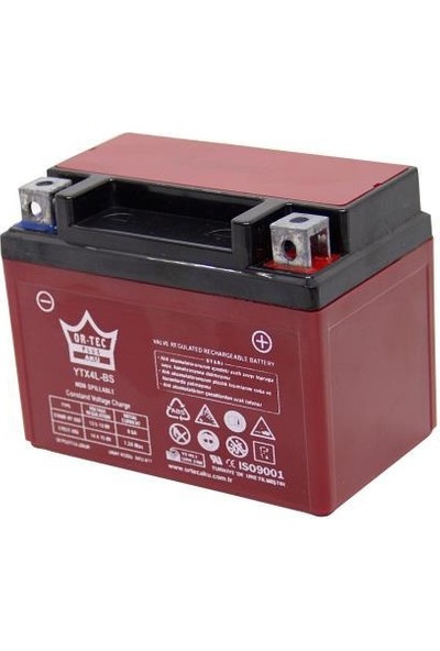 Or-Tec Ortec 12V 4AH Yatık Motosiklet Aküsü YTX4L-BS Or-Tec Ortec 12V 4AH Yatık Motosiklet Aküsü YTX4L-BS