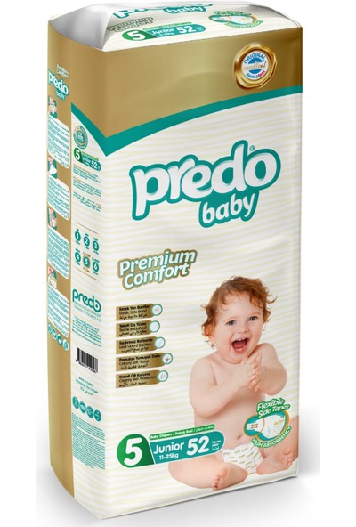 Predo Baby Premium Comfort Bebek Bezi 5 Numara (11-25 kg) Junior 52 Adet Predo Baby Premium Comfort Bebek Bezi 5 Numara (11-25 kg) Junior 52 Adet