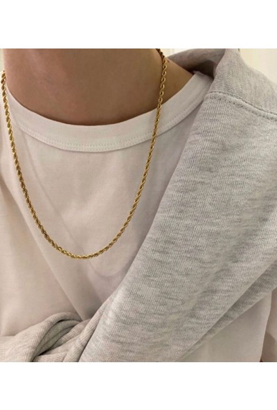 Jadenne Uzun Burgu Zincir Kolye Gold Çelik Üzeri Altın Kaplama Jadenne Uzun Burgu Zincir Kolye Gold Çelik Üzeri Altın Kaplama