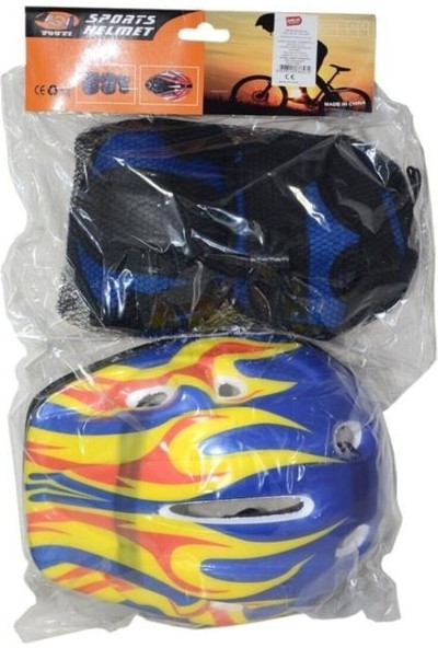 Kask Seti - Çocuk Kaskı ve Koruma Seti - Mavi Kask Seti - Çocuk Kaskı ve Koruma Seti - Mavi