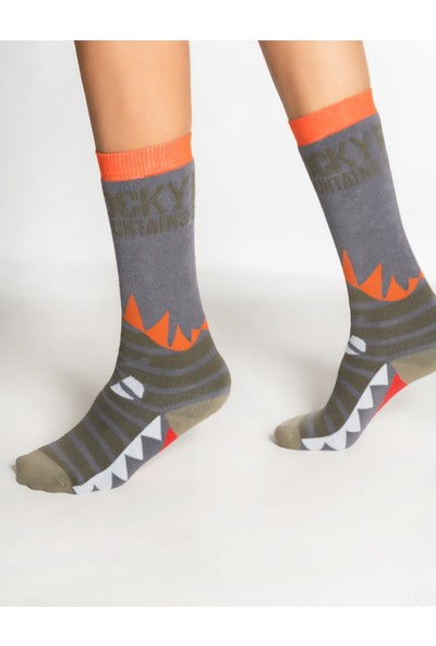 Yaba Dizaltı Çocuk Kayak Snowboard Çorabı - Ejderha Yüzü Yaba Dizaltı Çocuk Kayak Snowboard Çorabı - Ejderha Yüzü