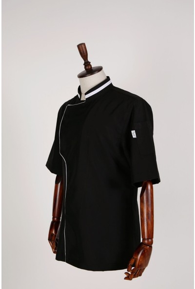 My Chef Eko Zena Model Erkek Siyah Kısa Kollu Aşçı Ceketi