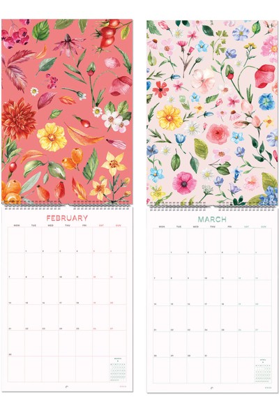 Blush Çiçekli 2021-2022 Akademik Planlayıcı Duvar Takvimi