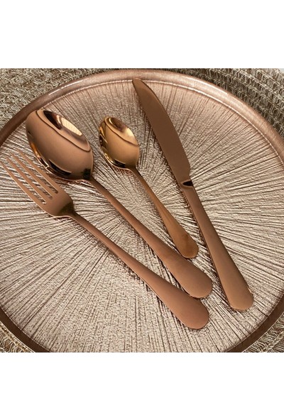 Lisan Rose Gold 6 Kişilik Çatal Bıçak Takımı C-160-C