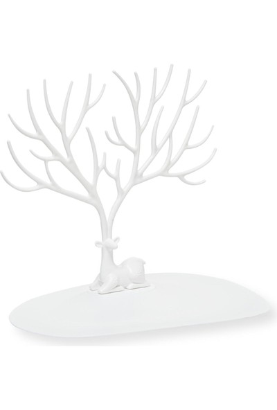 Geyik Tasarımlı Takı Askı Standı Beyaz