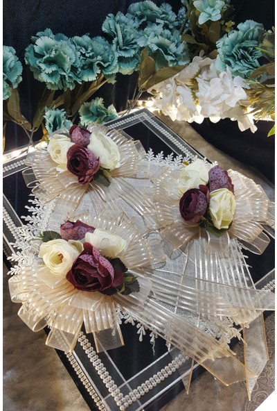 Değerli Hediyeler Düğün Çeyiz Çiçek Bohça Süsleri 3 Adet Orta Boy Kapiçino Değerli Hediyeler Düğün Çeyiz Çiçek Bohça Süsleri 3 Adet Orta Boy Kapiçino