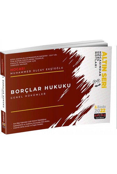 Borçlar Hukuku Genel Hükümler Hocasından Ders Notları 2022 Borçlar Hukuku Genel Hükümler Hocasından Ders Notları 2022