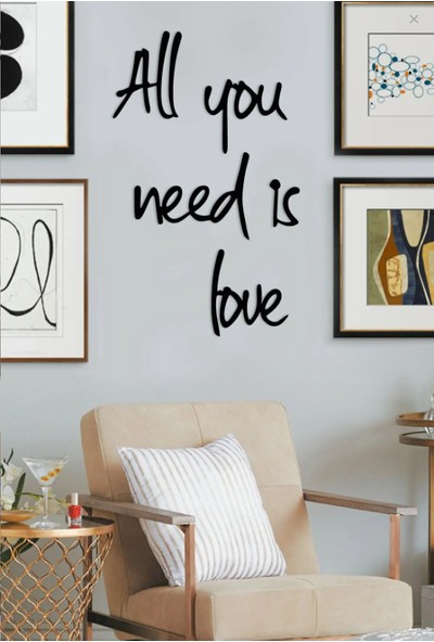 Evde Ucuz All You Need Is Love Ahşap Duvar Yazısı