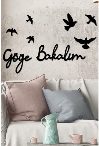 Evde Ucuz Göğe Bakalım Ahşap Dekoratif Duvar Tablosu