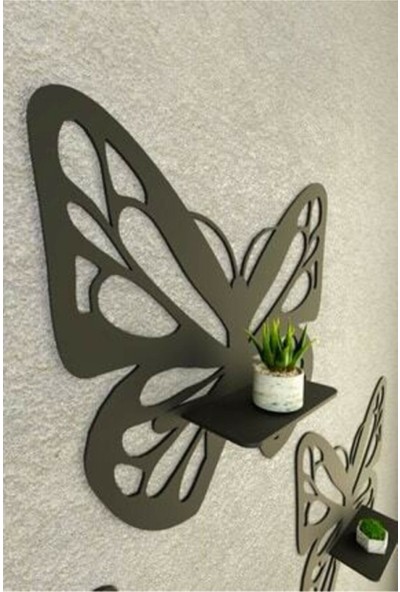 Evde Ucuz Dekoratif Kelebek Duvar Rafı 3'lü Set