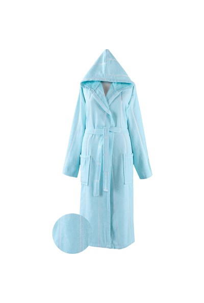 Inter Z %100 Pamuk Kapüşonlu Unisex Bornoz - Lara Mint Inter Z %100 Pamuk Kapüşonlu Unisex Bornoz - Lara Mint