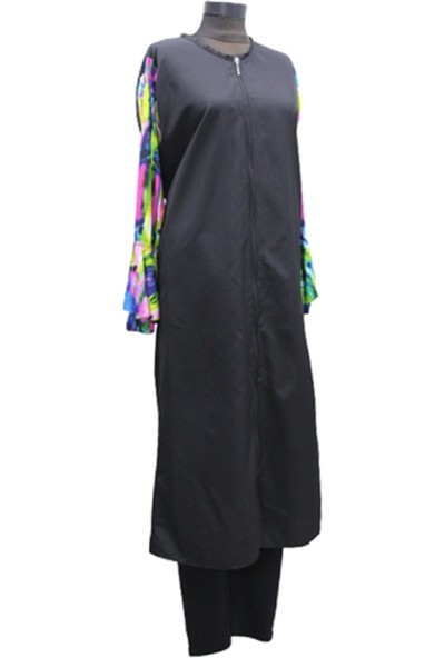 Eflin Hasema Eflin Kadın Giyim Siyah-Renkli Tam Kapalı Tesettür Mayo Bone Dahil Büyük Beden Seçenekli