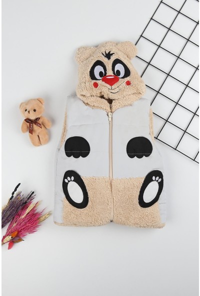 Tomurcuk Çocuk Panda Yelek 1-4 Yaş
