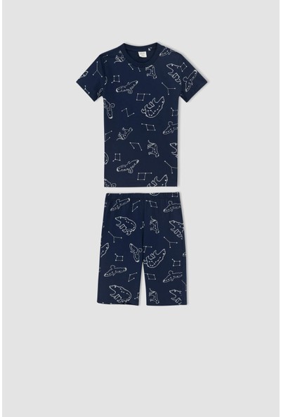 DeFacto Erkek Çocuk Regular Fit Hayvan Desenli Kısa Kolu Şort Pijama Takım X2471A622SM DeFacto Erkek Çocuk Regular Fit Hayvan Desenli Kısa Kolu Şort Pijama Takım X2471A622SM