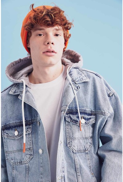 DeFacto Oversize Fit Kapüşonlu Jean Ceket X0473AZ22SP DeFacto Oversize Fit Kapüşonlu Jean Ceket X0473AZ22SP