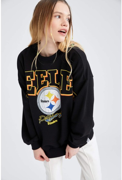 DeFacto Coool Oversize Fit NFL Pittsburgh Steelers Lisanslı Sweatshirt X2538AZ22SP