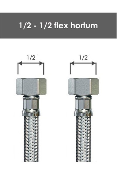 Köksallar Sarıbey 1/2 - 1/2 Flex Bağlantı 70 cm (Paslanmaz )