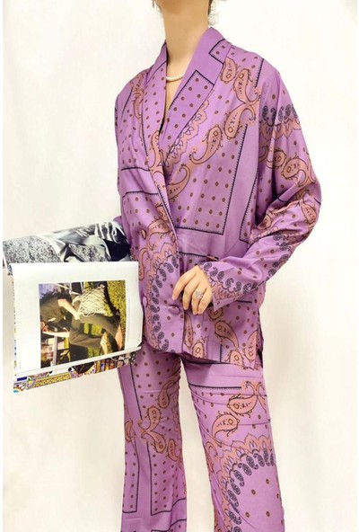 Elbee Ceket ve Pantolon Takım - Mor