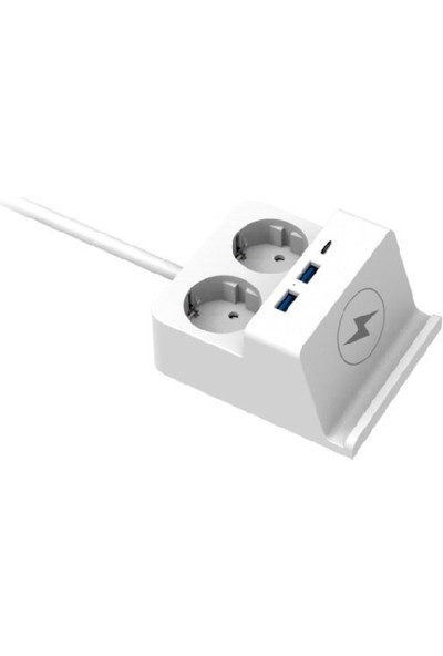 Cata Yunus Akım Korumalı 2 USB Type-C 2'li Grup Priz CT-3003 Cata Yunus Akım Korumalı 2 USB Type-C 2'li Grup Priz CT-3003