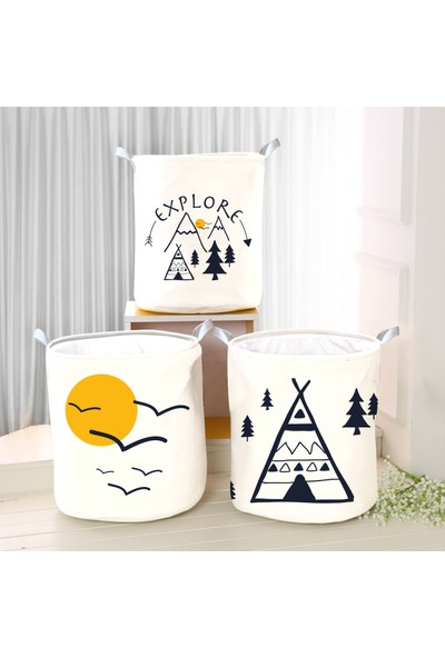 İnstababyrooms Çocuk Odası Dijital Baskılı Çok Amaçlı 3'lü Sepet Model 0023 İnstababyrooms Çocuk Odası Dijital Baskılı Çok Amaçlı 3'lü Sepet Model 0023