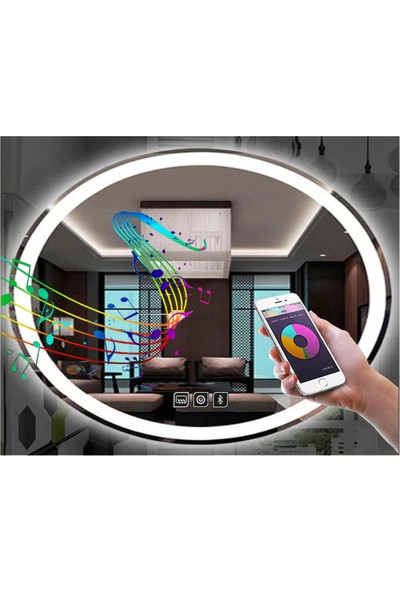Global Led Mirror 80X100 cm Bluetoothlu Dokunmatik Tuşlu Buğu Yapmayan Ledli Elips Banyo Aynası Global Led Mirror 80X100 cm Bluetoothlu Dokunmatik Tuşlu Buğu Yapmayan Ledli Elips Banyo Aynası