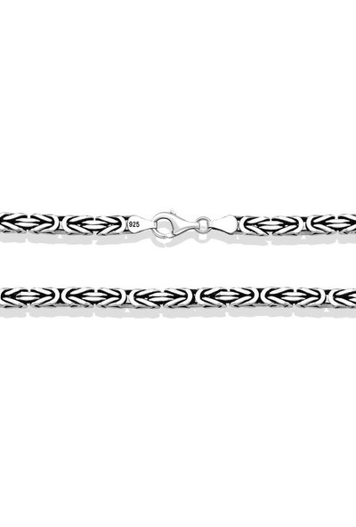 Gumush Gümüş Kral Zincir - 3 mm Köşeli Gumush Gümüş Kral Zincir - 3 mm Köşeli