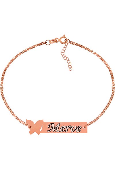 Gumush Gümüş Kişiye Özel Kelebek Isimli Kadın Bileklik Gumush Gümüş Kişiye Özel Kelebek Isimli Kadın Bileklik
