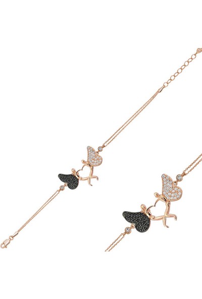 Gumush Gümüş Kalpli Melek Kadın Bileklik