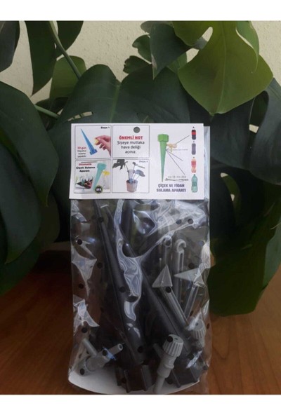 Qufa Çiçek ve Fidan Sulama Aparatı 4 Adet Siyah