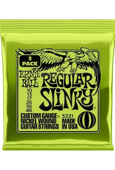 Ernie Ball Ernieball P03221 Regular Slınky 3 Pack Elektro Tel (3lü Paket) Ernie Ball Ernieball P03221 Regular Slınky 3 Pack Elektro Tel (3lü Paket)
