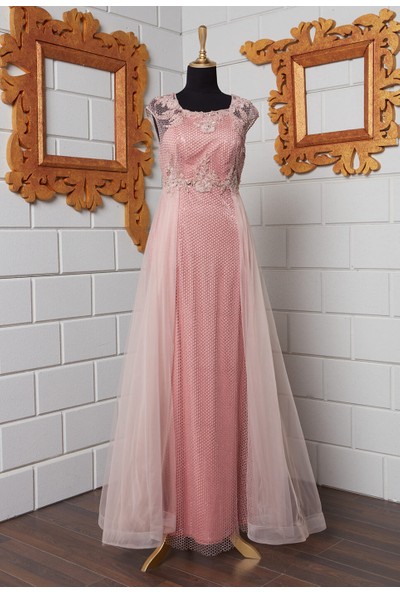 SETRMS Pudra Işıltılı Simli Abiye 201047