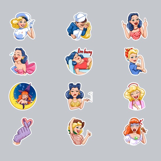 HD Sticker Pin Up Babes Laptop Sticker Paket 1 Fiyatı